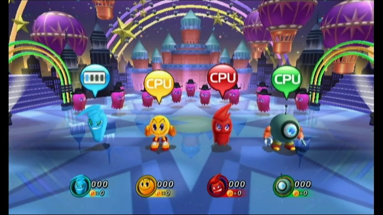 Pac-Man Party (Wii) Pac-Man Hustle Minigame (Inky + Strong CPUs) - YouTube