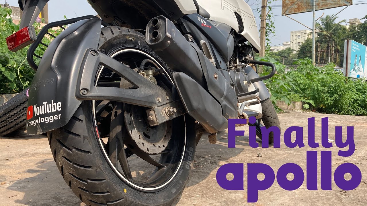 New tyre for my apache rtr200 | apollo alpha s1 130/70 R17 | telugu ...