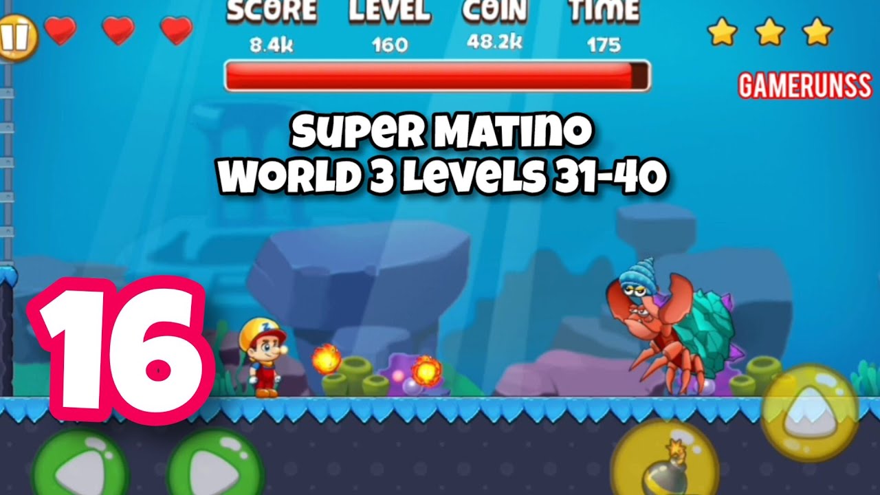 Super Matino Adventure - Gameplay Walkthrough Android Part 16 - World 3 ...