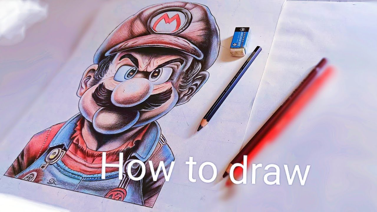 Mario ka tutorial Sketch video/Mario ka sketch - YouTube
