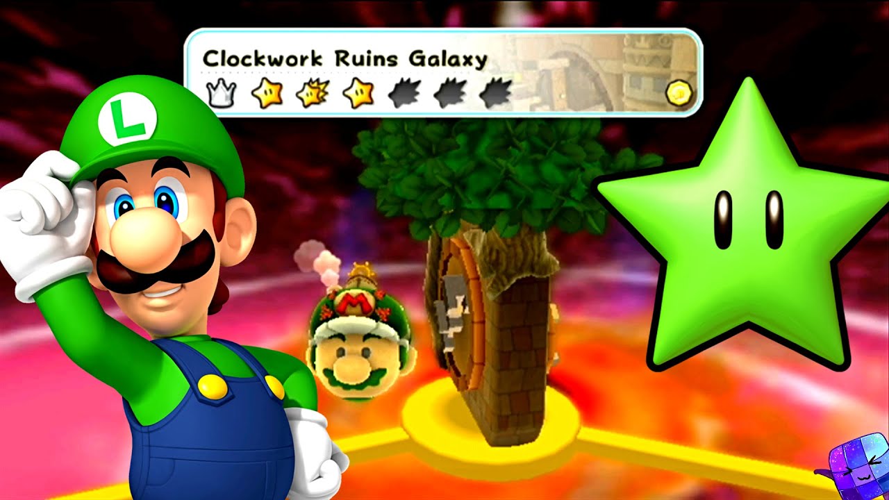 Super Mario Galaxy 2 All Green Stars 🌌 Clockwork Ruins Galaxy 100% ...