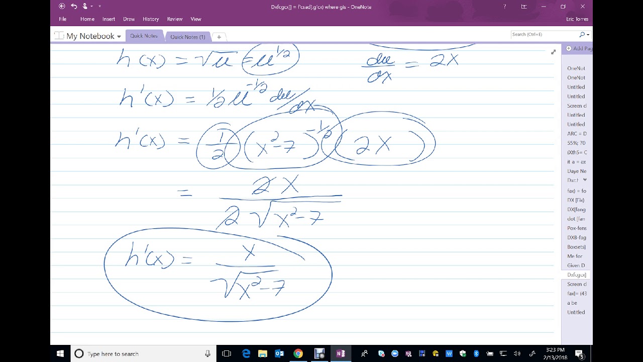 Examples of Der using Chain Rule (u-sub) - YouTube
