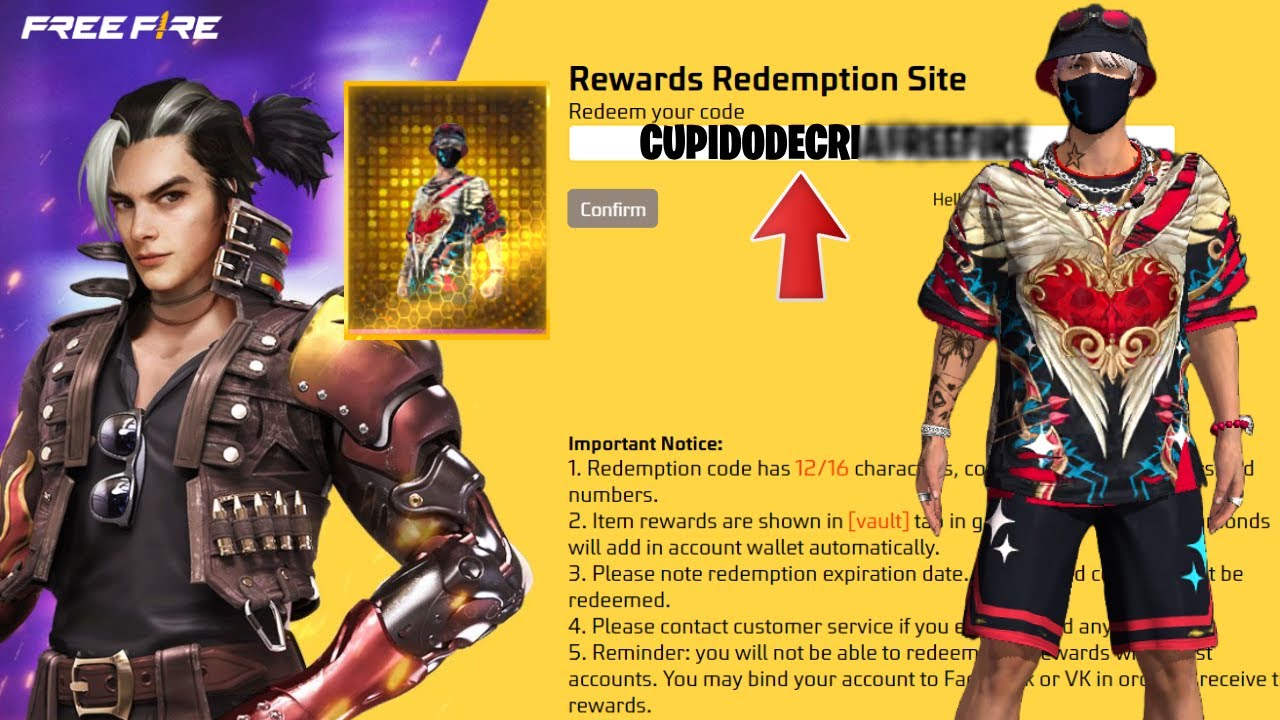 CORRE! COMO RESGATAR GRÁTIS O NOVO CODIGUIN INFINITO DO CONJUNTO CUPIDO DE CRIA! 2025 FREE FIRE ...