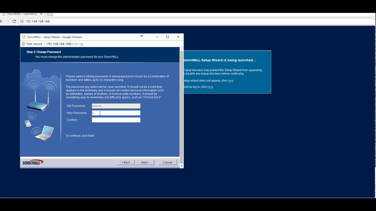 How to perform Initial setup on Sonicwall TZ 170 wireless Router - YouTube
