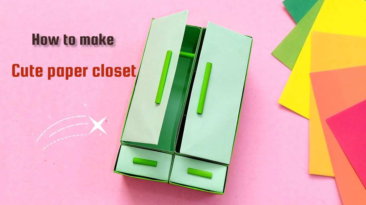 Origami Paper Closet - How to make a mini paper wardrobe - miniature ...