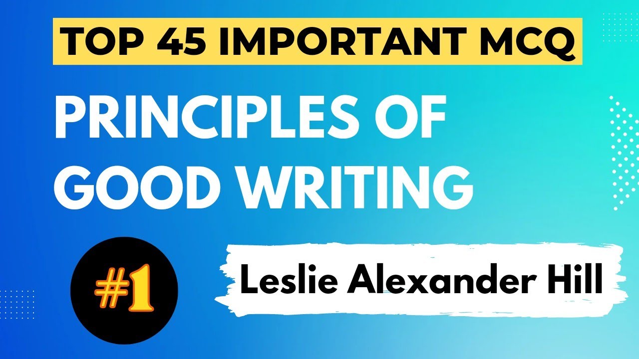 Principles of Good Writing MCQs// WBMSC//WBSLST - YouTube