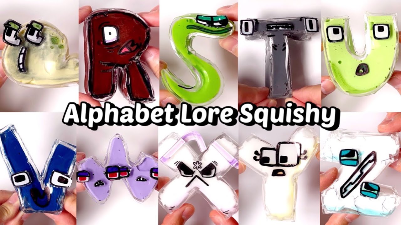 알파벳 로어 “Q~Z 🟡🟤🟢⚪️🟢🔵🟣⚪️" 말랑이 모아보기 - DIY Alphabet Lore “I~P” Squishy with ...