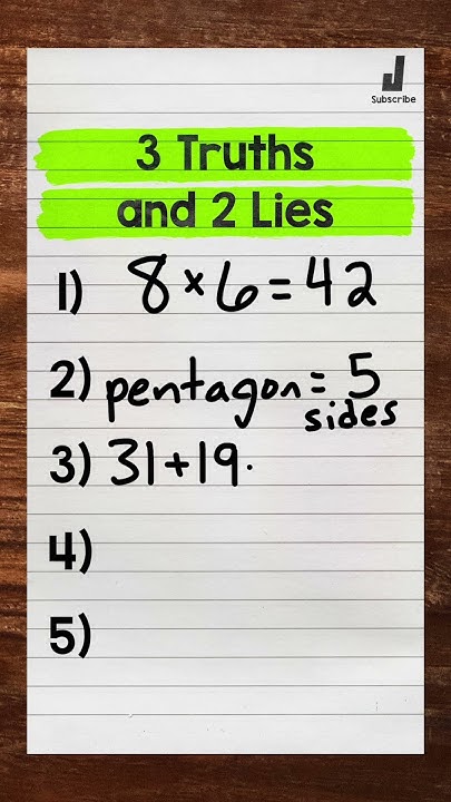 3 Truths and 2 Lies #1 | Math with Mr. J #Shorts - YouTube