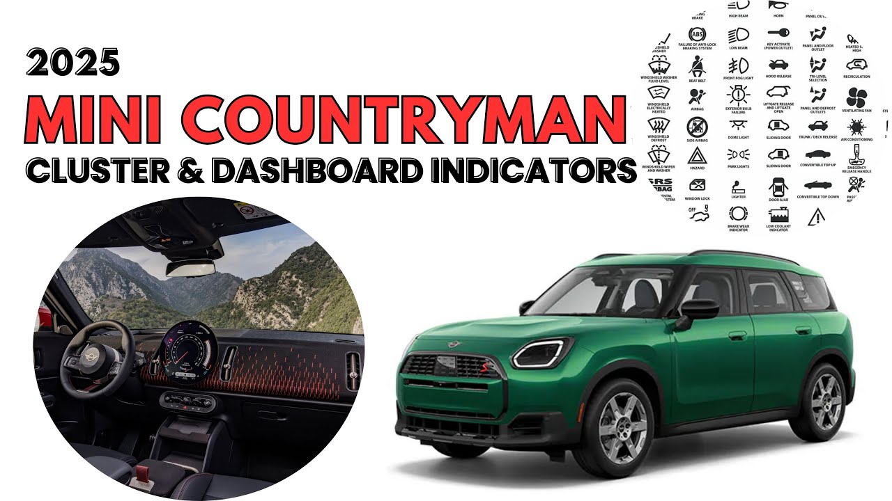 2025 Mini Countryman Cluster Display & Dashboard Warning Indicators ...
