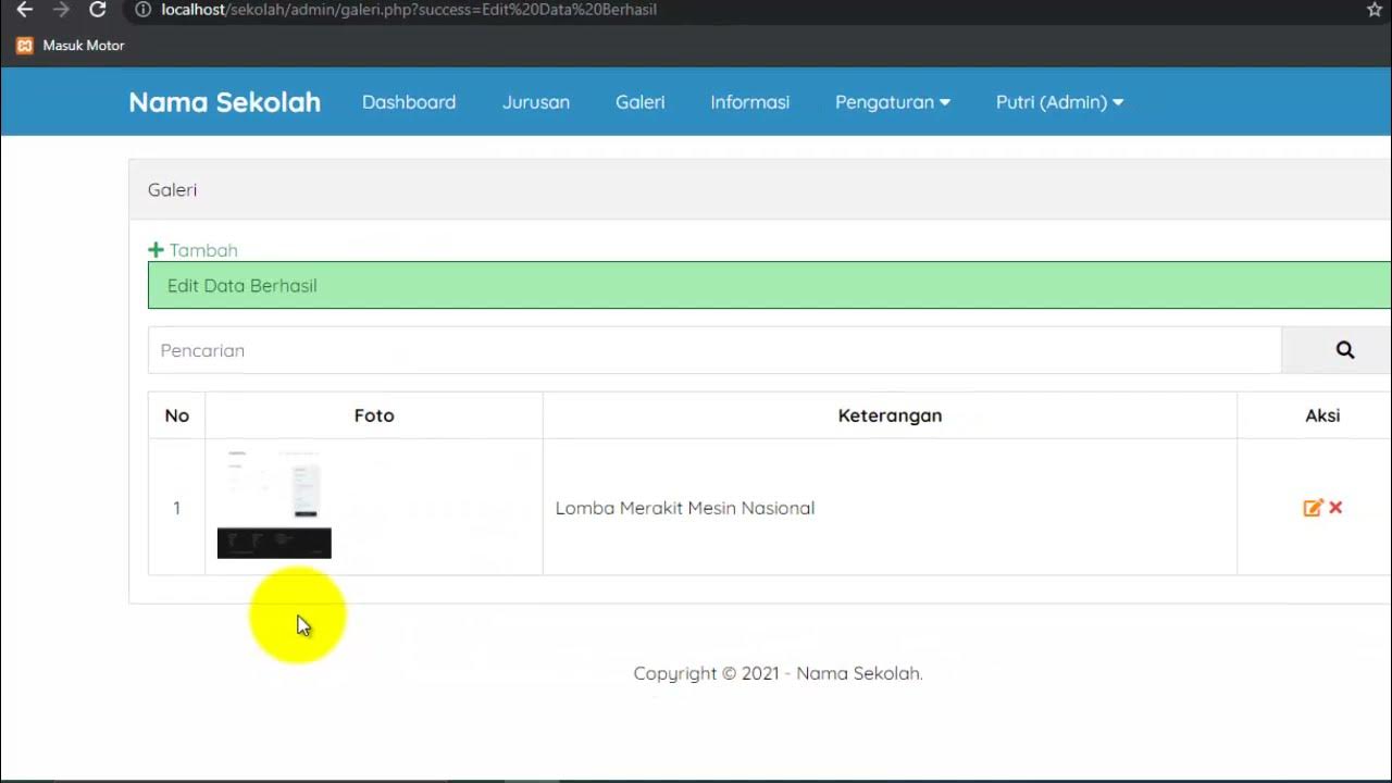 Tutorial Membuat Website Sekolah dengan PHP dan MySQL | Data Galeri #9 - YouTube