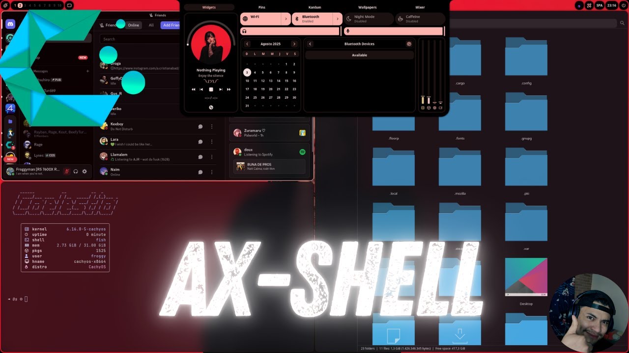 AX-Shell & Hyprland Quick Look Ft Caelestia Dotfiles | Amazing Shell ...