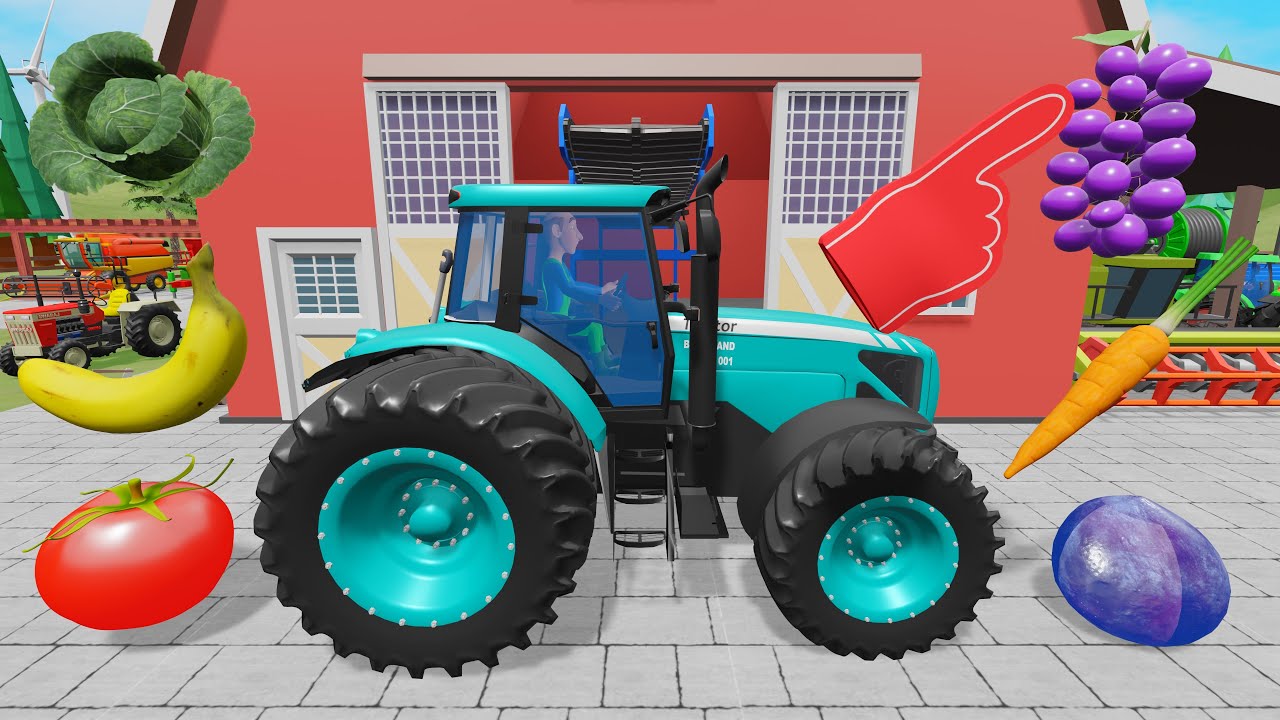 Fruit Tractor - Changing Colors using juicy Fruits and Vegetables ...