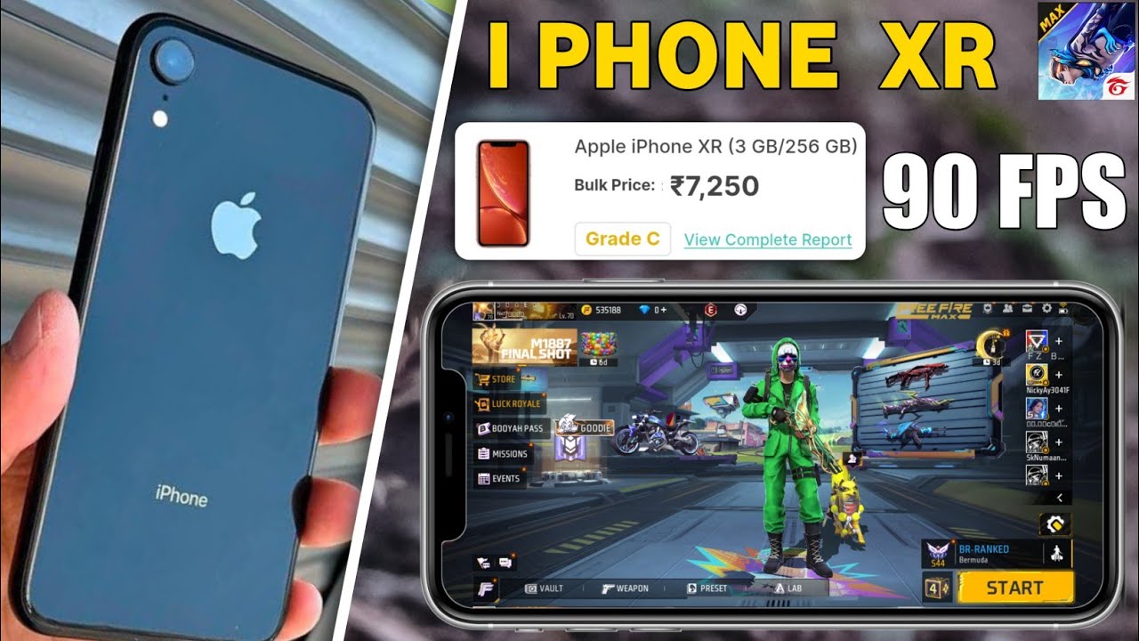 iphone xr free fire test // iphone xr free fire gameplay // iphone xr ...