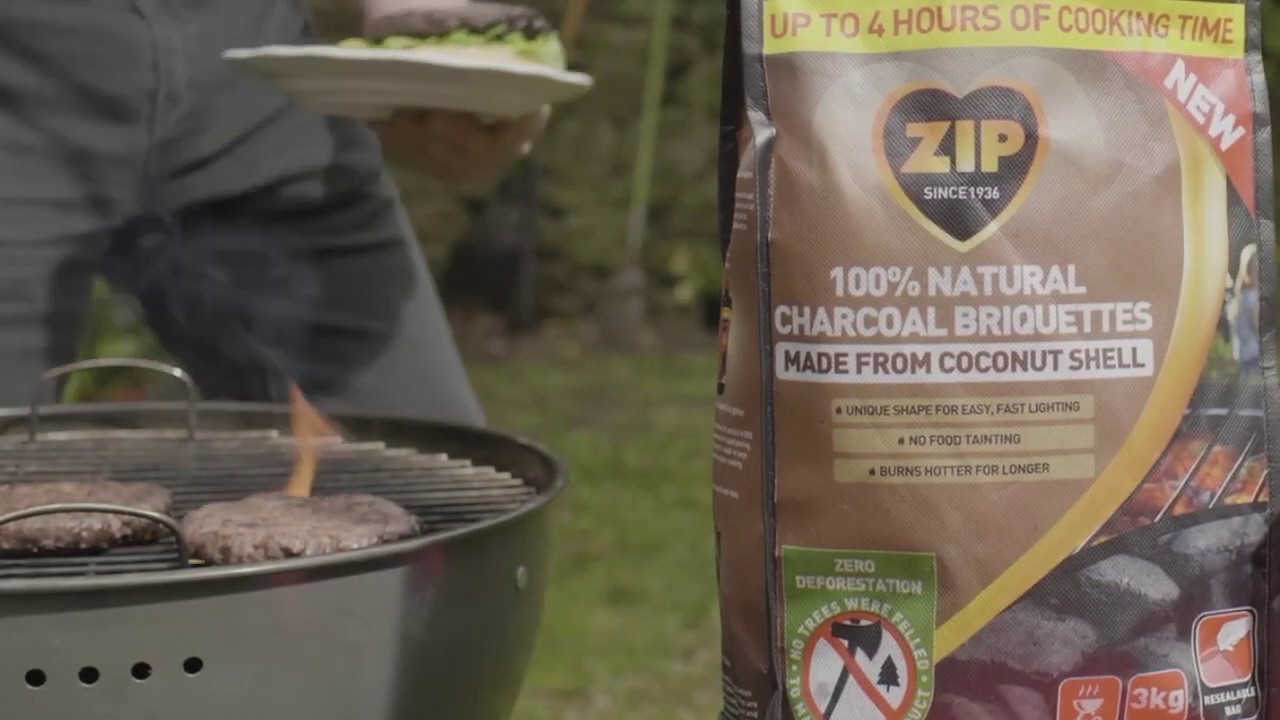Coconut Charcoal - 100% Natural Charcoal Briquettes - Zip - YouTube