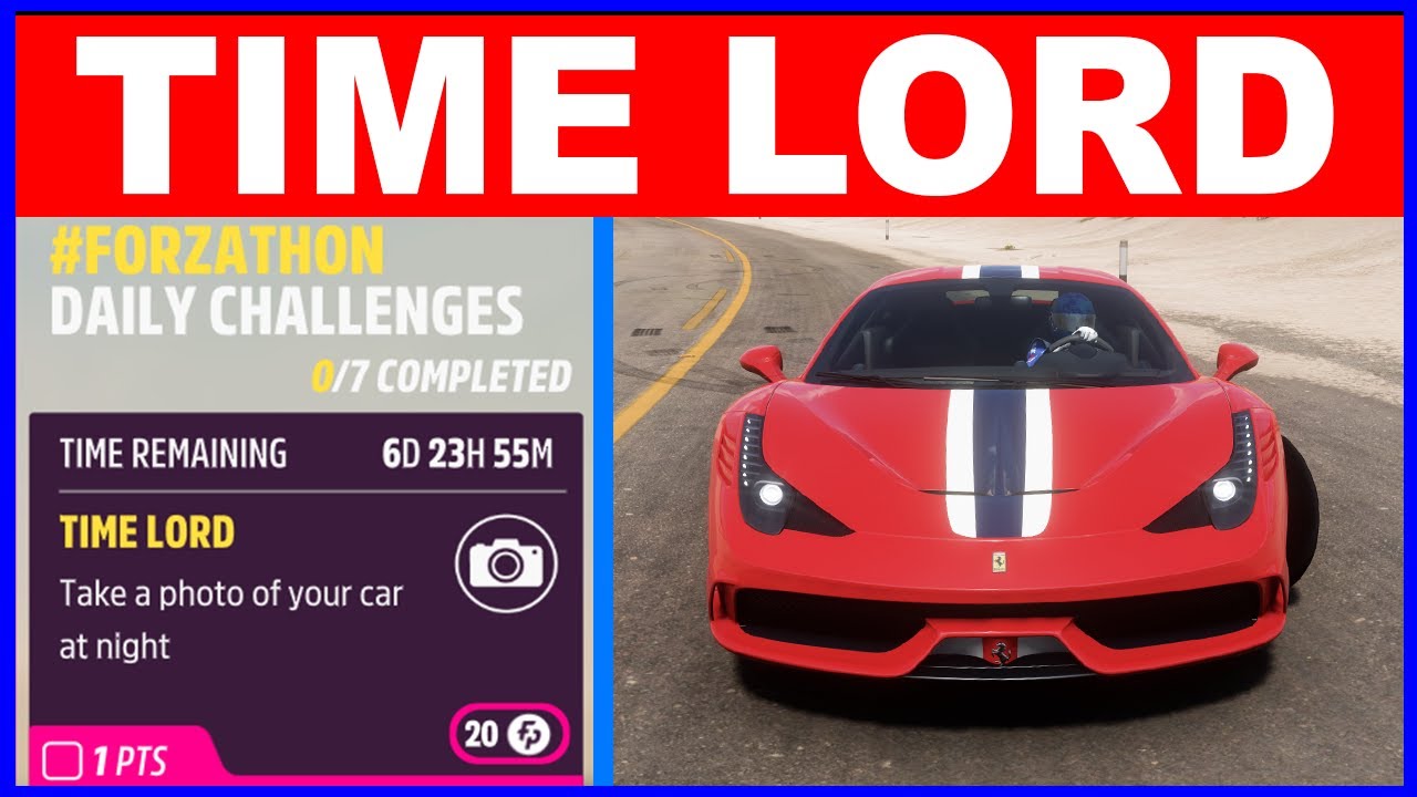 Forza Horizon 5 TIME LORD Forzathon Daily Challenges Take a photo of ...