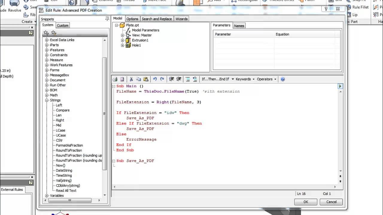 Advanced Create PDF Rule in iLogic - YouTube