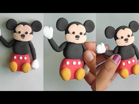 Mickey Mouse clayart | kid's easyart | clay tutorial | diy | art - YouTube