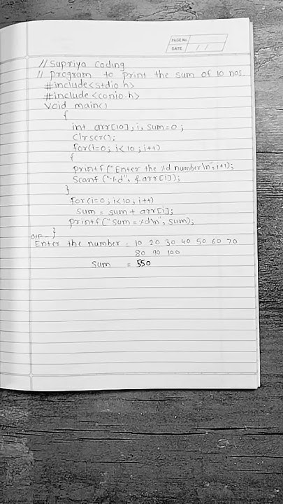 Array C Program To Calculate Sum Of Array Elements C Language Supriya Coding Shorts 