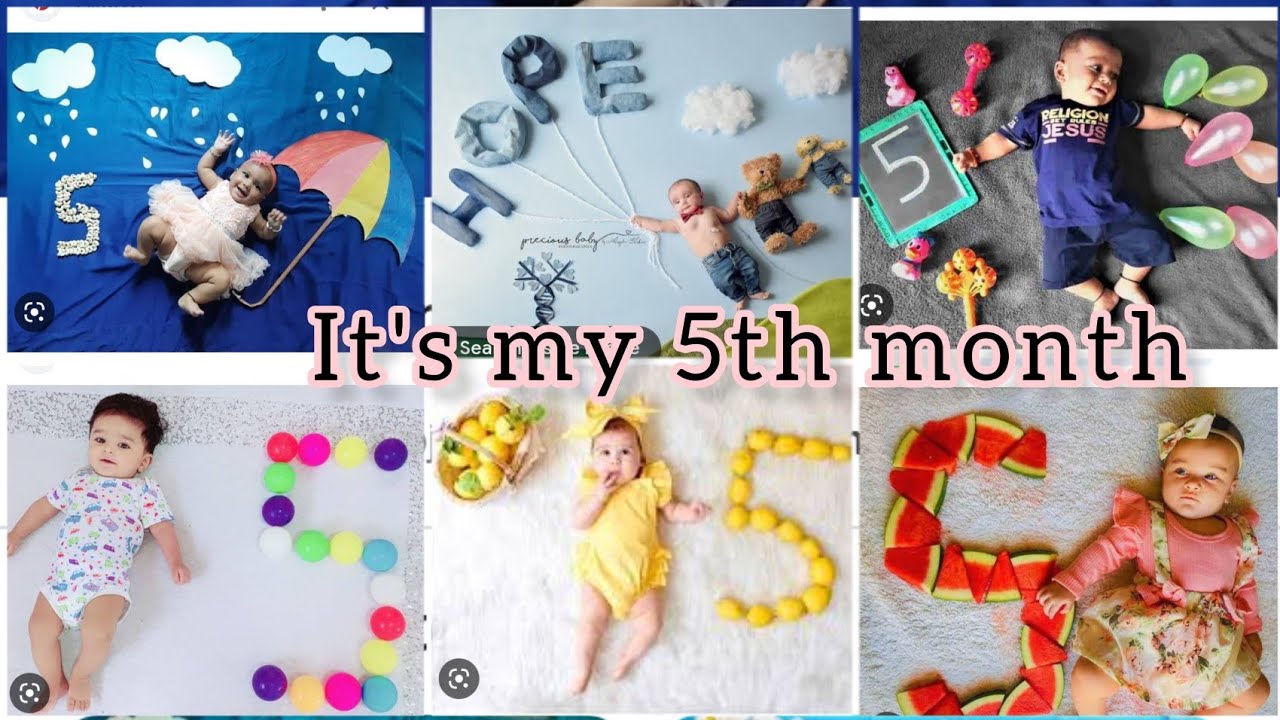 ||5th month baby photoshoot ideas at home||5 month baby photoshoot||# ...