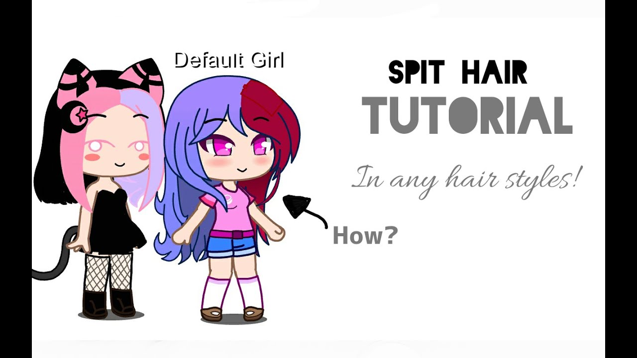 How to spit hair on gacha club without editing! (In any hair styles ...