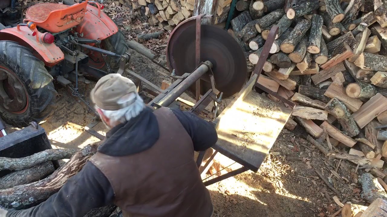 Processing Firewood with an Old Cordwood Saw - YouTube