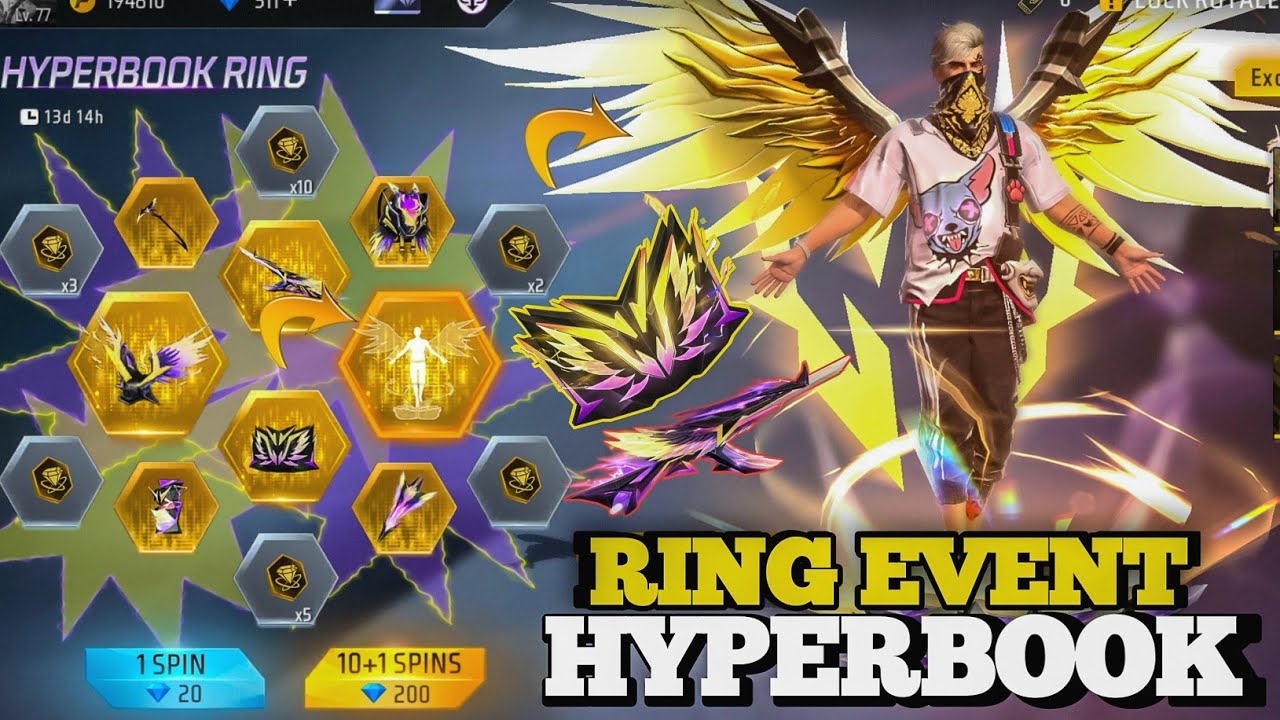 HYPERBOOK RING EVENT FREE FIRE | NEW HYPERBOOK TOP UP| FREE FIRE NEW ...
