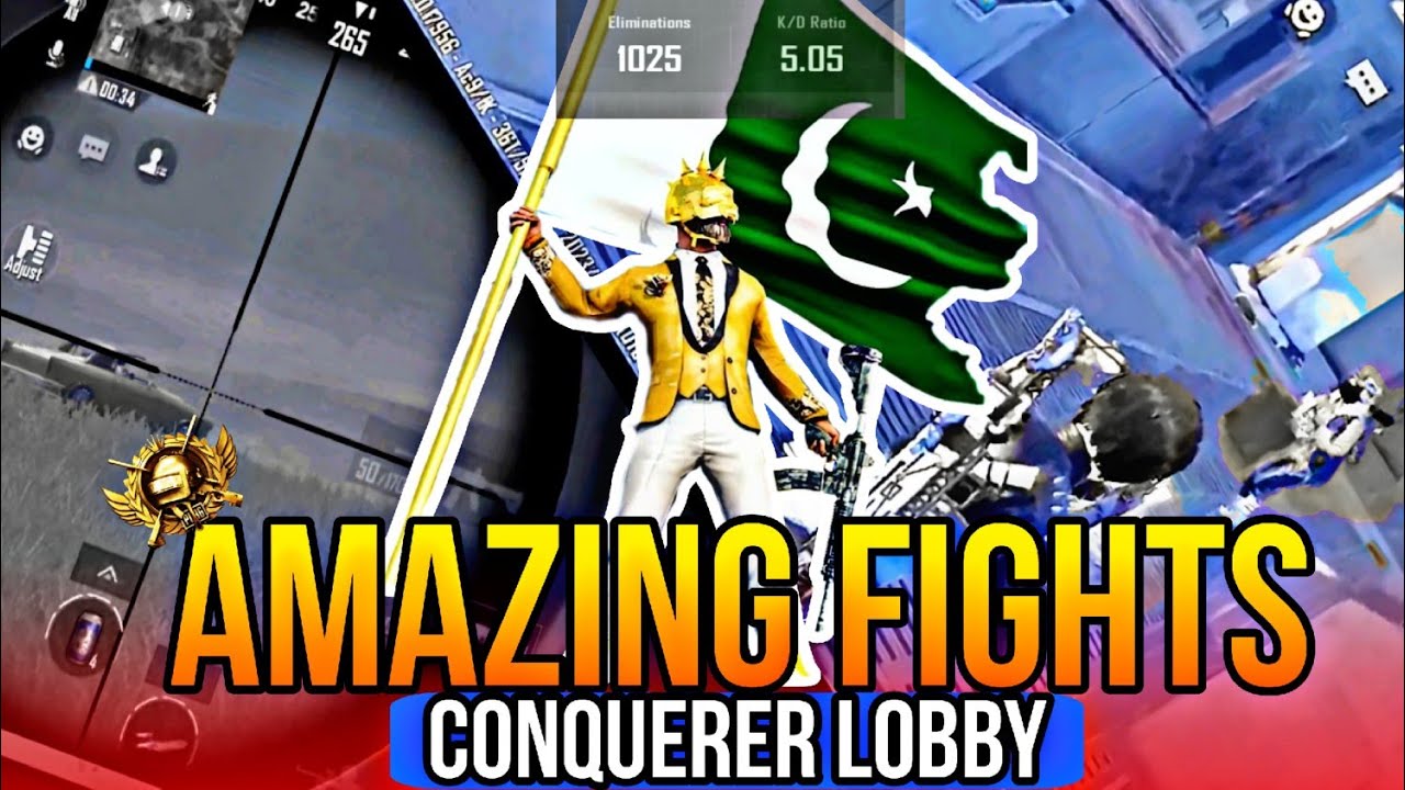 Amazing Fights and Gameplay in Conquerer Lobby|PUBG MOBILE| - YouTube
