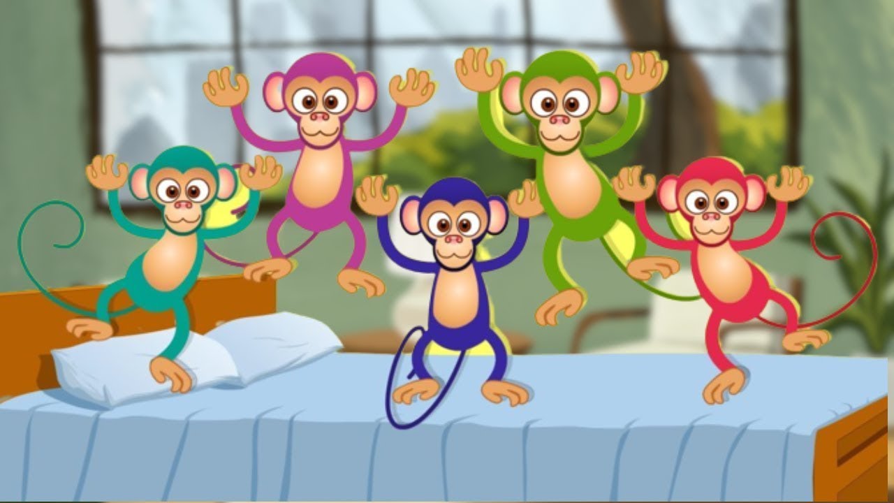 Five Little Monkeys Jumping on the Bed | 5 Little Monkeys | Nursery ...