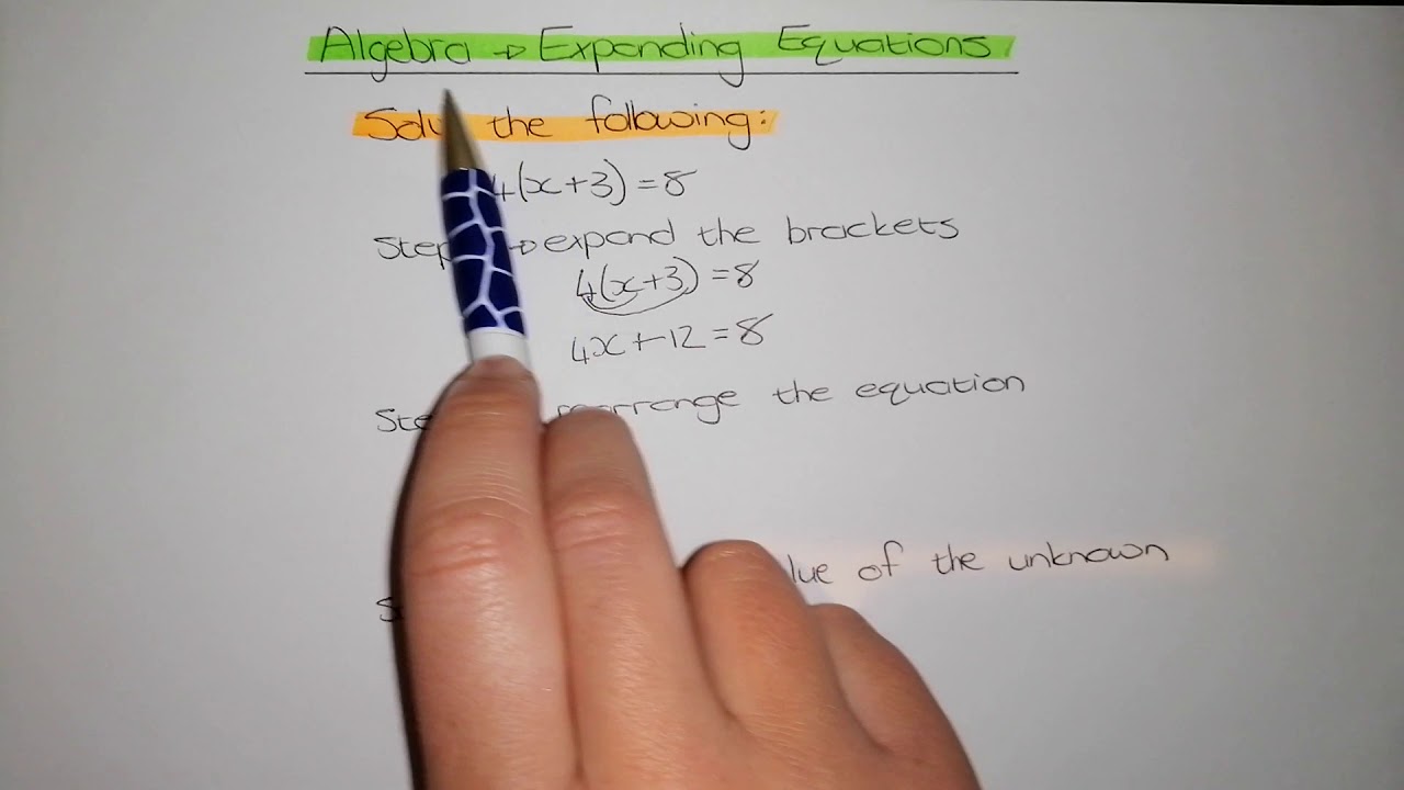 Expanding Equations in Algebra - YouTube