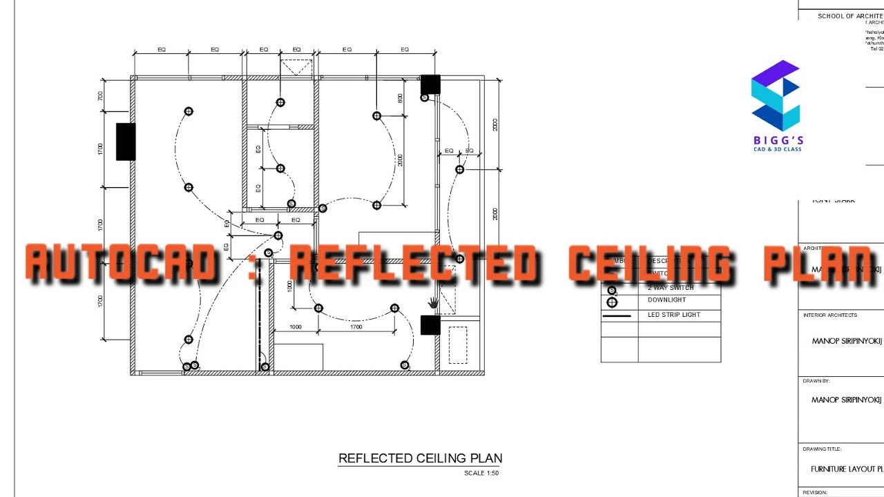 AutoCAD : Ceiling Plan, Content + Cover แปลนฝ้า Interior และจัดหน้าใน ...