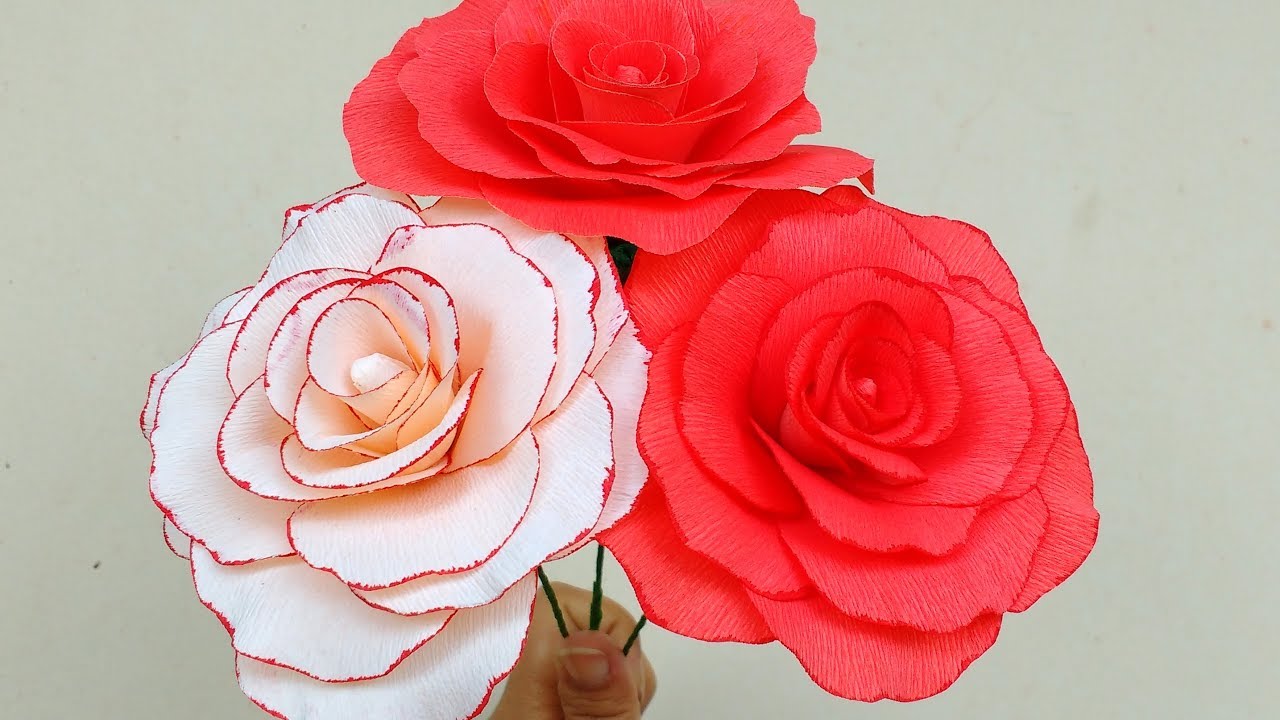 How to make Paper Flowers Begonia Tuberous (flower # 163) - YouTube