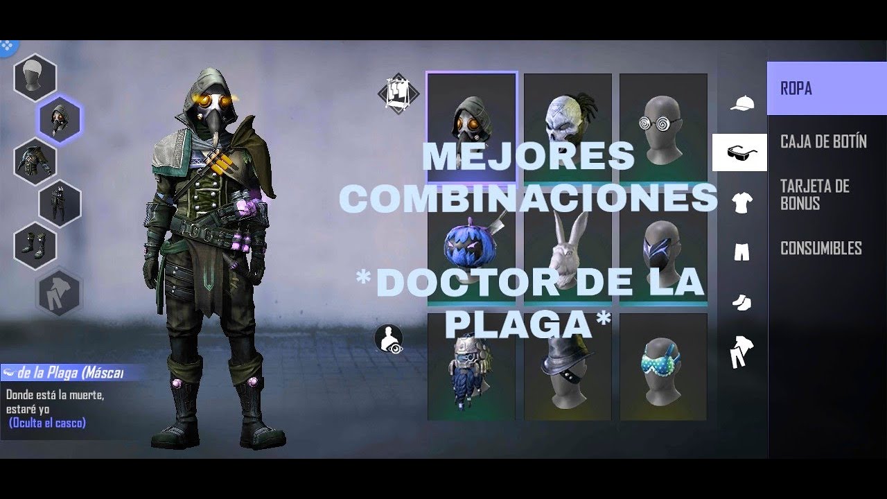 Mejores combinaciones "Doctor de la plaga" *Free fire* - YouTube