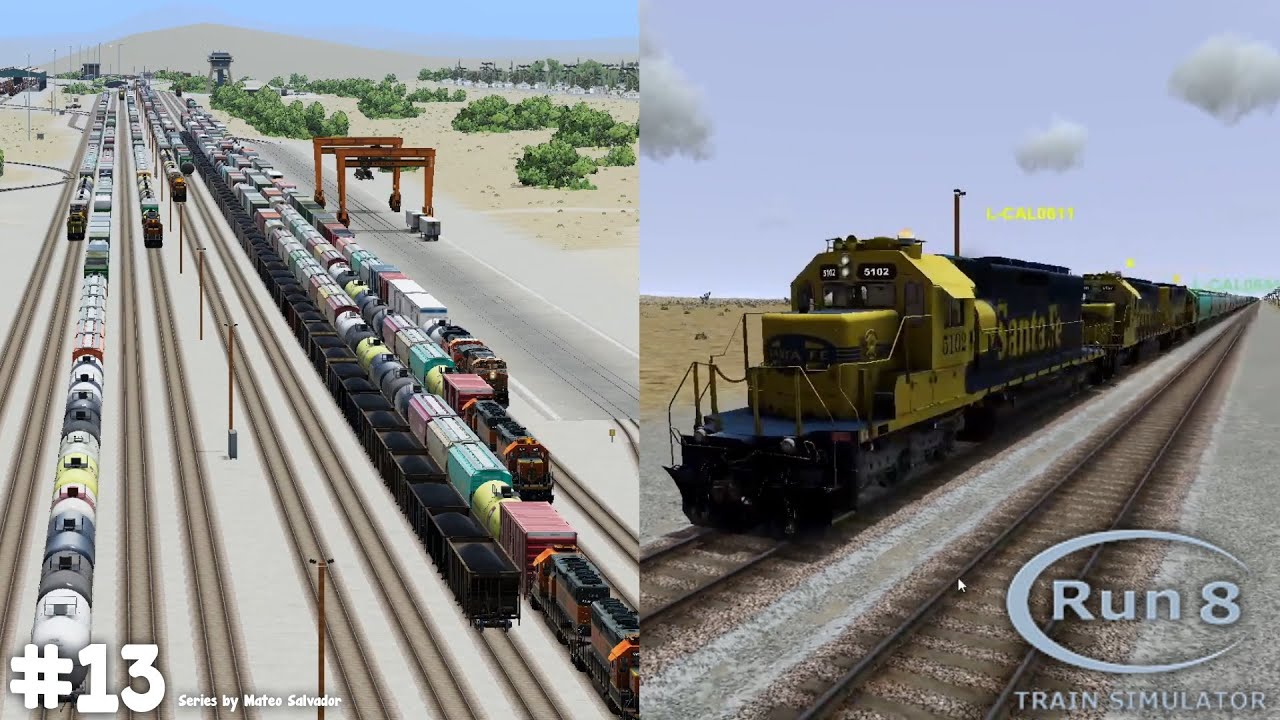 Run8 Train Simulator V3 #13 Boron Local and Barstow Hump Action on the ...