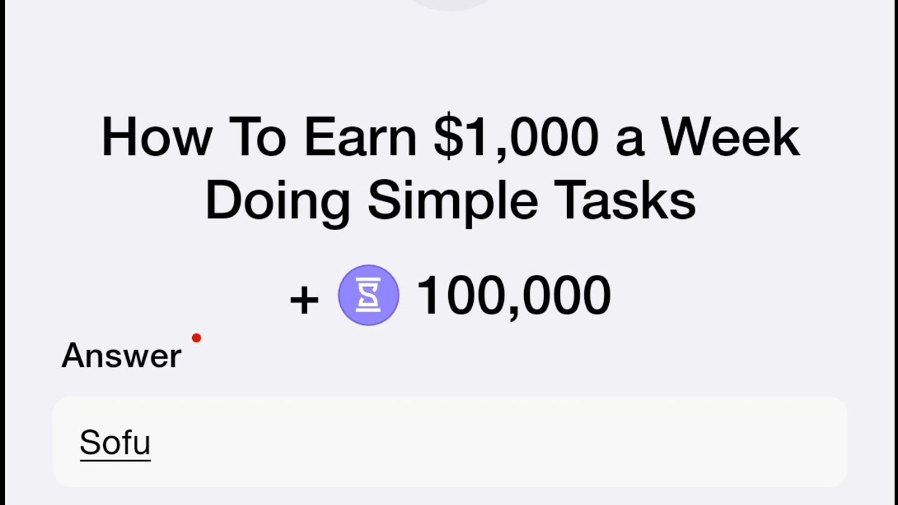 HOW TO EARN $1,000 A WEEK DOING SIMPLE TASKS CODE |TIME FARM WATCH ...