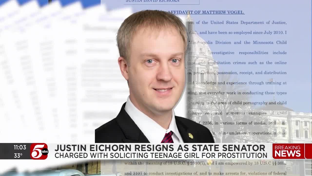 Justin Eichorn resigns from Senate ahead of first court appearance in ...