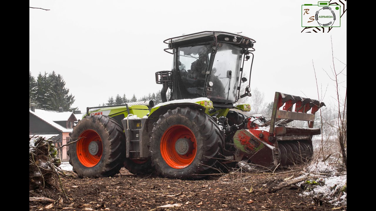 Umgebauter Claas Xerion 3800 TracVC im Forst/ Ahwi Mulcher - YouTube