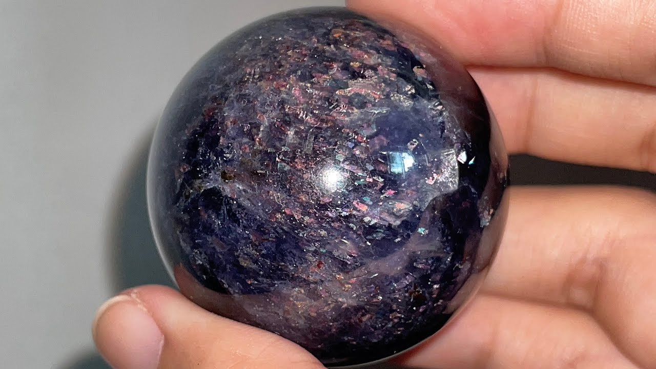 Natural Bloodshot Iolite Sphere ไอโอไลต์ซันสโตนทรงกลม - Swanic & co ...