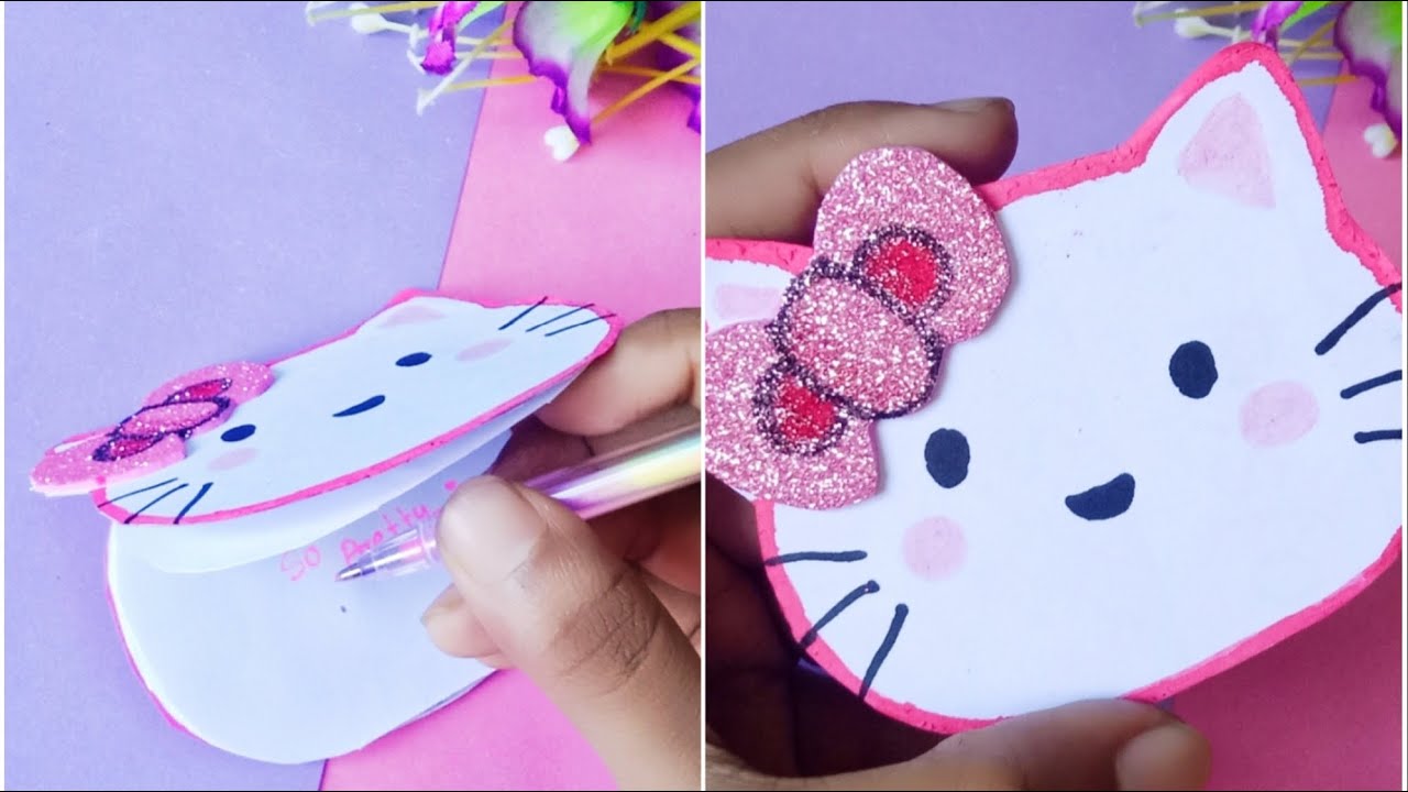 how to make a hello kitty note book #nusratcreatives #craft #diy #easy ...