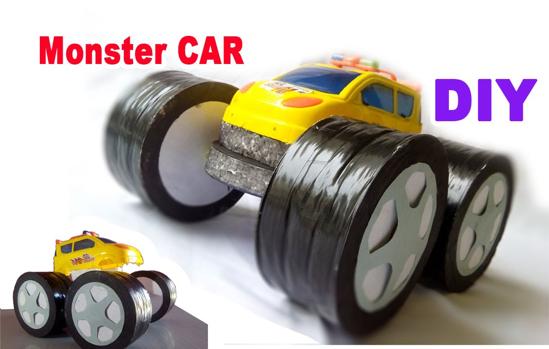 How to make a Monster car using CD 4x2 truck very easy for kids - YouTube