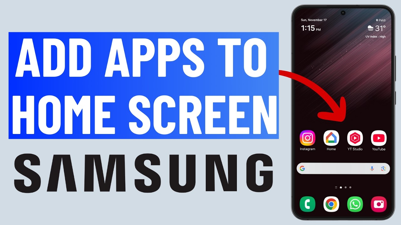 How to Add Apps to Home Screen on Samsung Phone or Tablet (2025) - YouTube