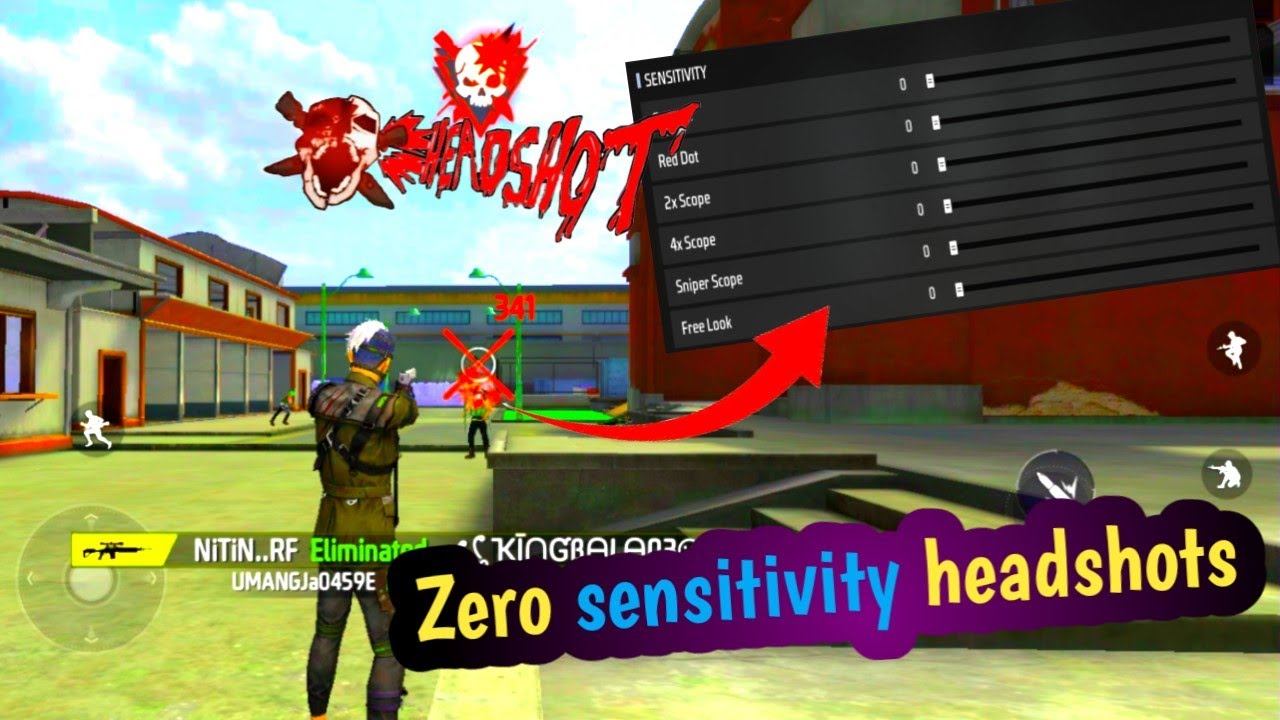 zero sensitivity headshots challenge #freefire - YouTube