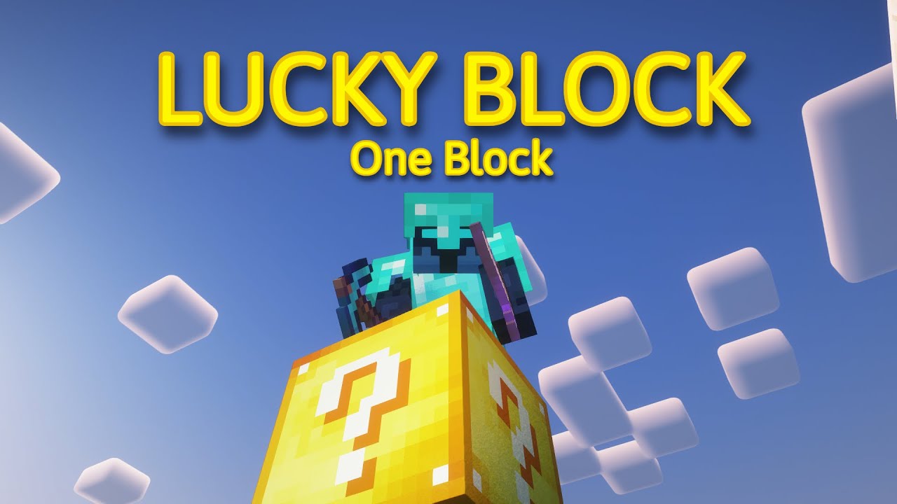 Minecraft One Block Challenge With Lucky Blocks! - YouTube