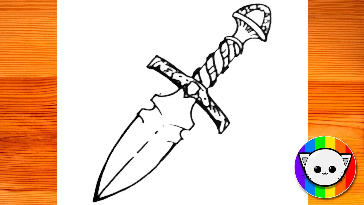 How to Draw a Medieval Dagger Easy - YouTube