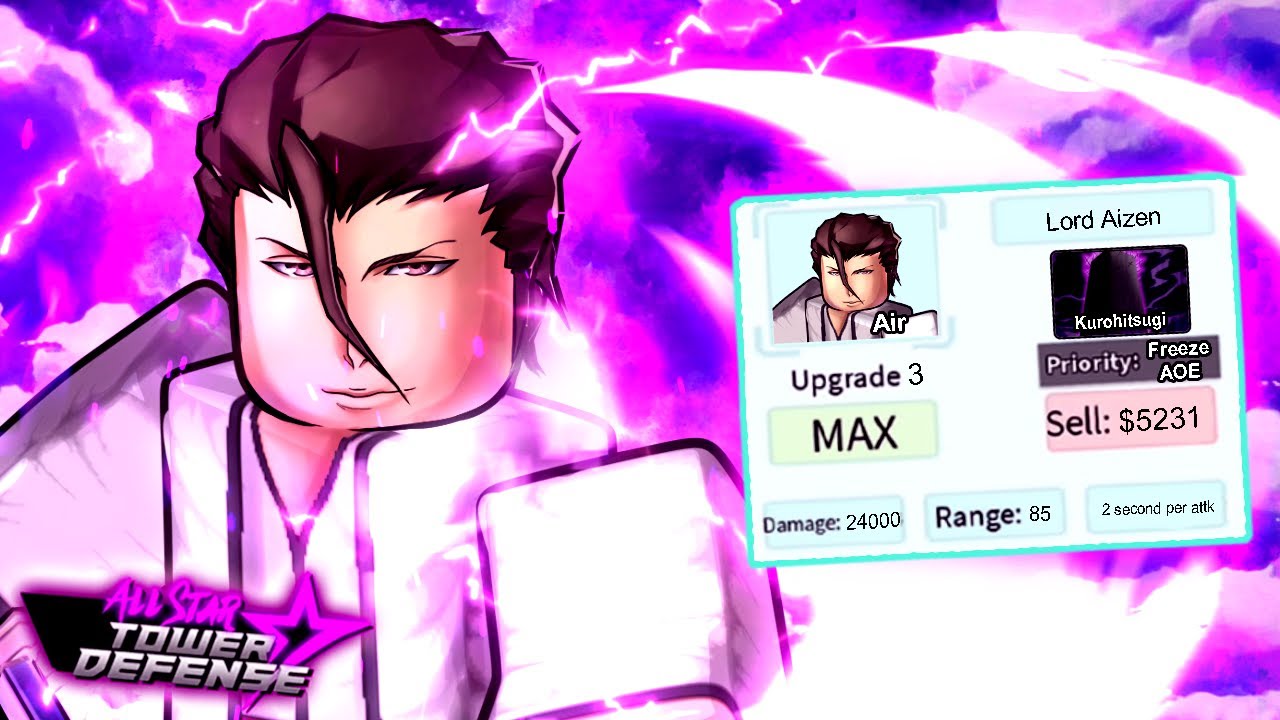 NEW META 5 STAR AIZEN IS OP 🥶FREEZES AIR UNITS ALL STAR TOWER DEFENSE ...