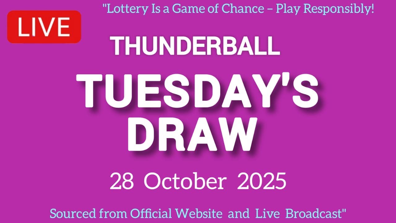 National Lottery Thunderball draw live tonight results from Tuesday 28 ...