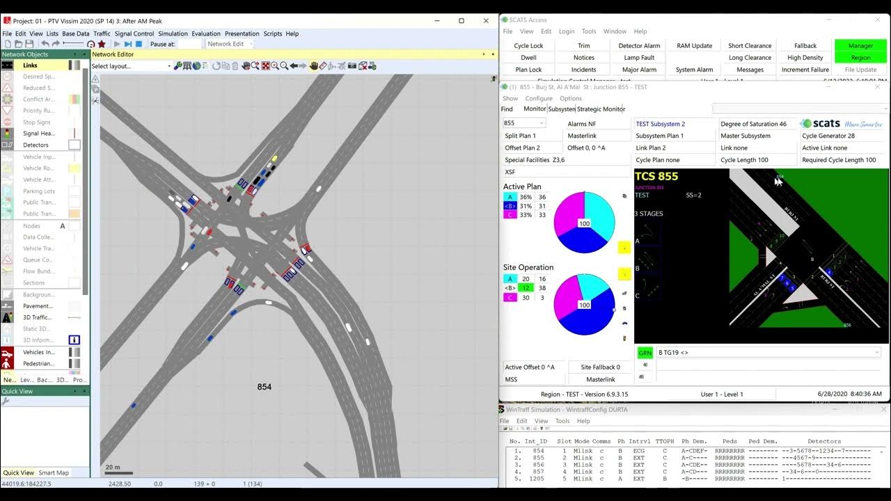 Running a simulation in PTV VISSIM connected to SCATSim #signals # ...