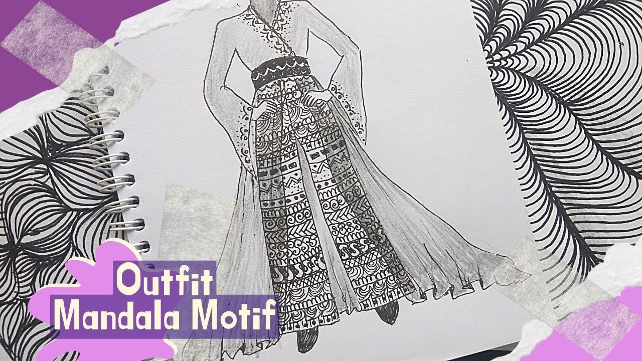 Menggambar Outfit Motif Mandala Art | Doodle Lover - YouTube