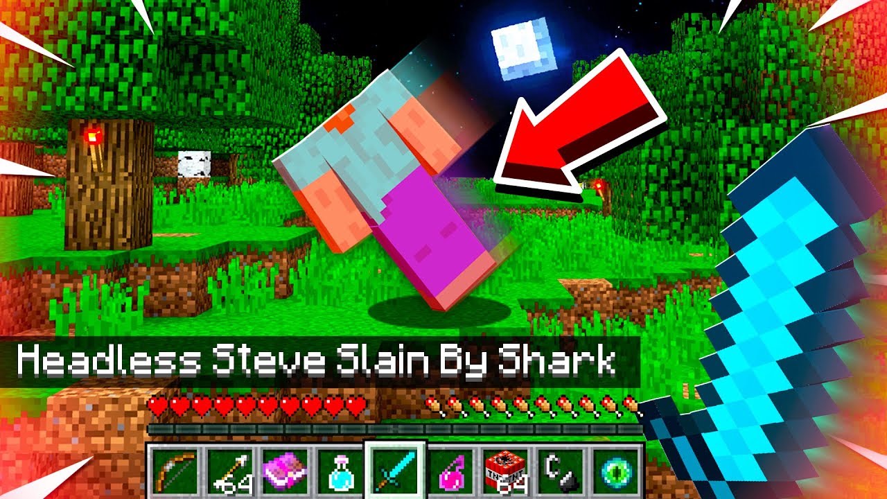 Fighting HEADLESS Steve In My MINECRAFT WORLD! - YouTube