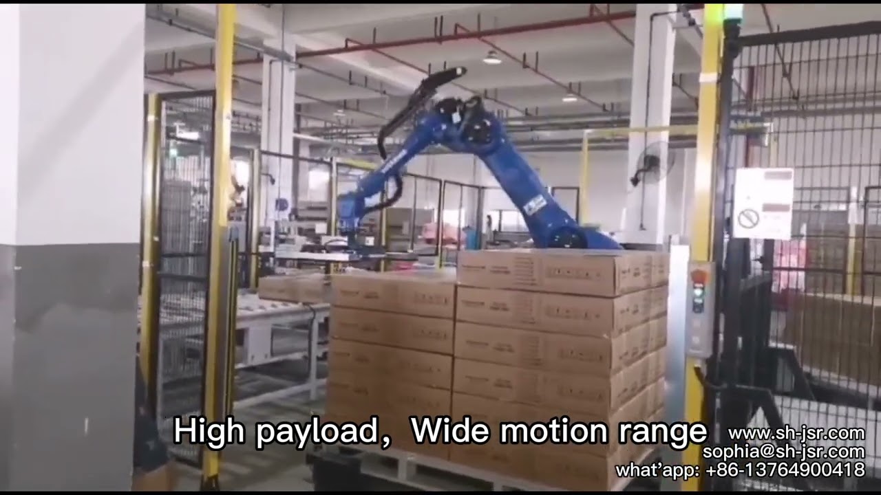 Six axis carton handling robot automatic palletizing manipulator - YouTube