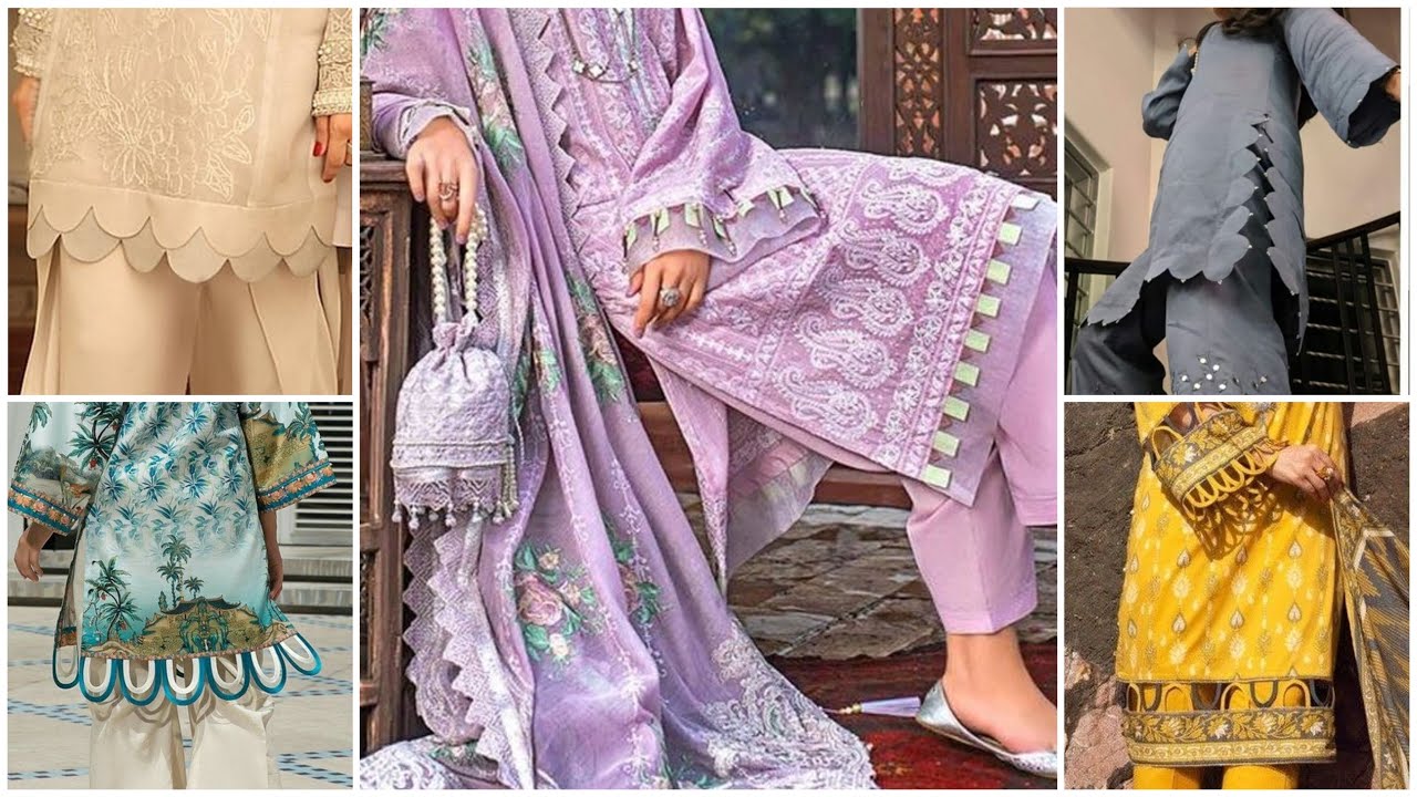 Daman design for kurti | Kameez ke chaak | Trendy side chak designs for ...